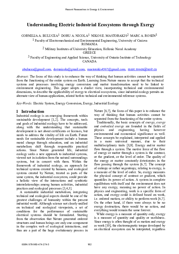 (PDF) Understanding electric industrial ecosystems through exergy