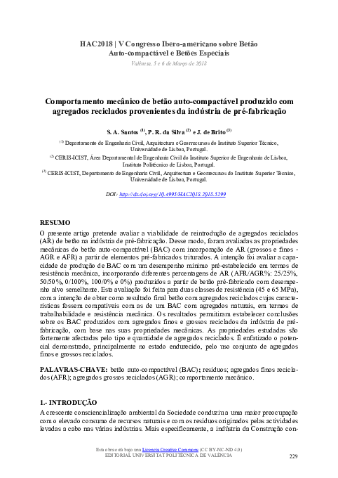 (PDF) Comportamento mecânico de betão auto-compactável produzido com ...