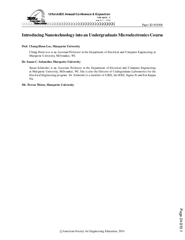 (PDF) Introducing Nanotechnology into an Undergraduate Microelectronics ...