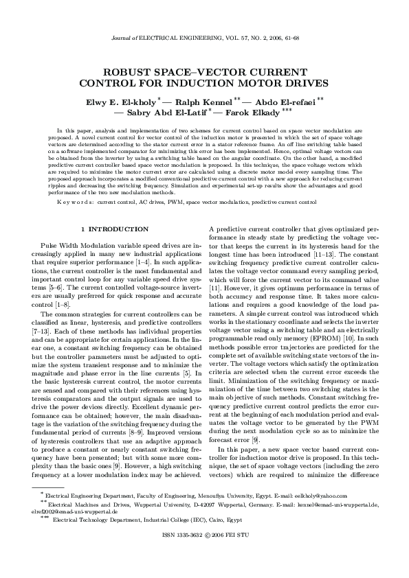 (PDF) Robust Space-Vector Current Control for Induction Motor Drives