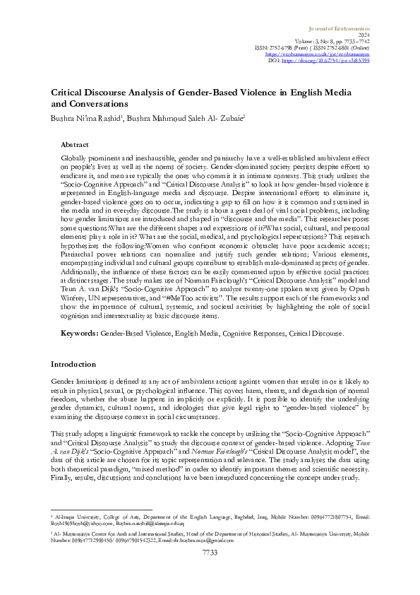 (PDF) Article TextCritical Discourse Analysis of Gender-Based Violence ...