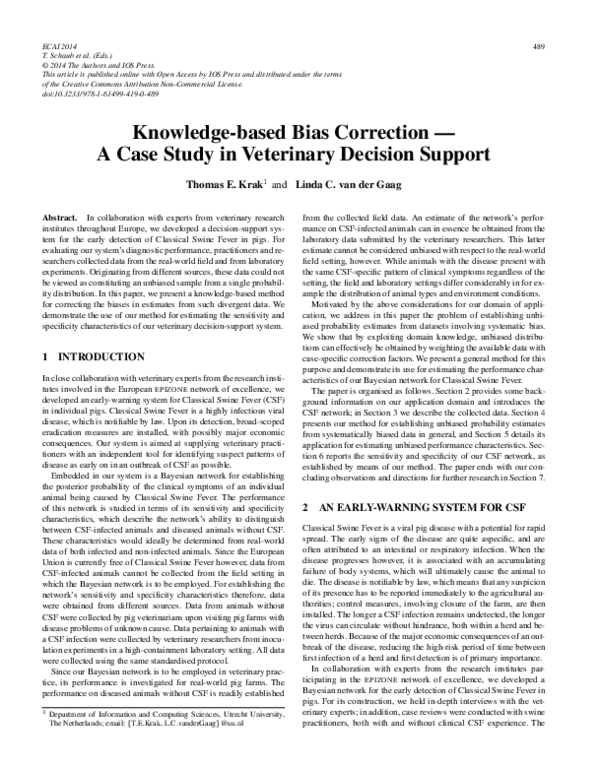 (PDF) Knowledge-based bias correction — a case study in veterinary ...
