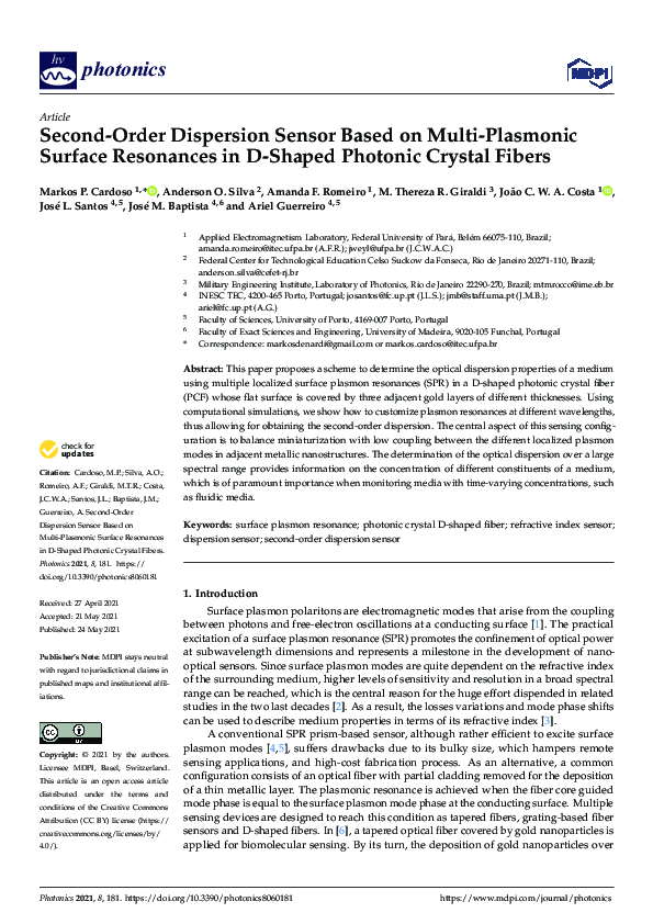 (PDF) Second-Order Dispersion Sensor Based on Multi-Plasmonic Surface Resonances in D-Shaped ...