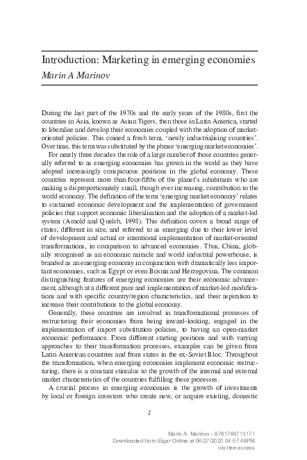 (PDF) Introduction: Marketing in emerging economies