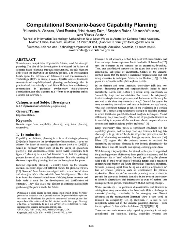 (PDF) Computational scenario-based capability planning