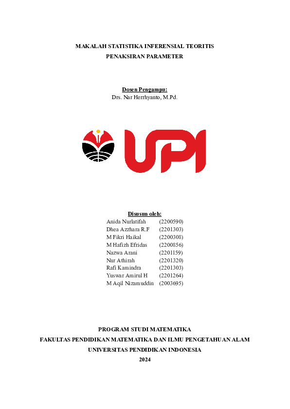 (PDF) PENAKSIRAN PARAMETER