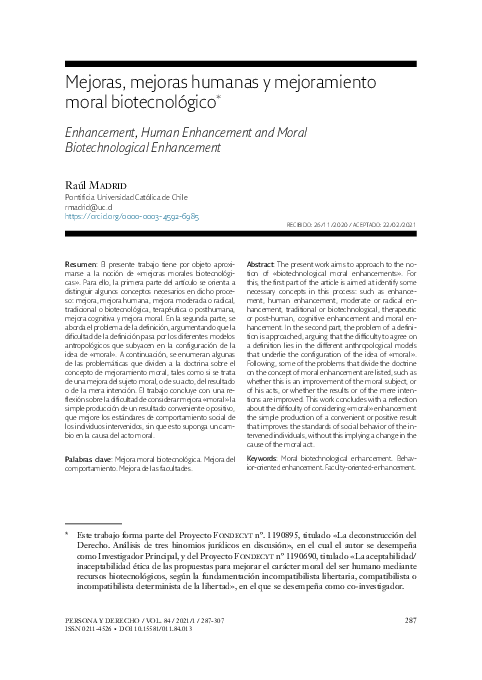 (PDF) Mejoras, mejoras humanas y mejoramiento moral biotecnológico