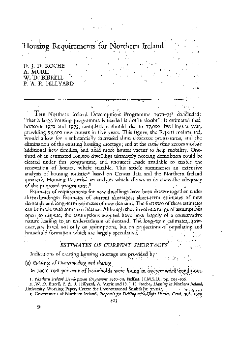 (PDF) Housing requirements for Northern-Ireland