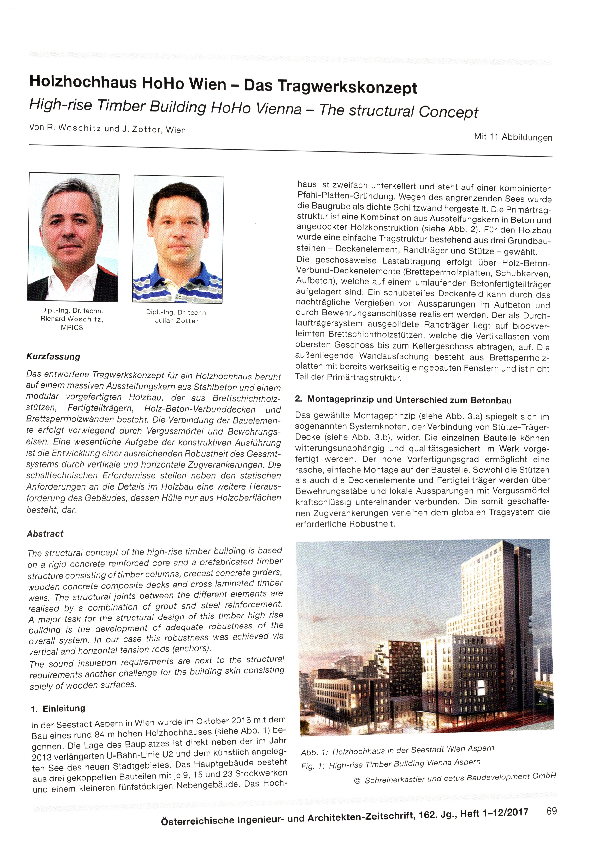 (PDF) High-rise Timber Building HoHo Vienna - The structural Concept