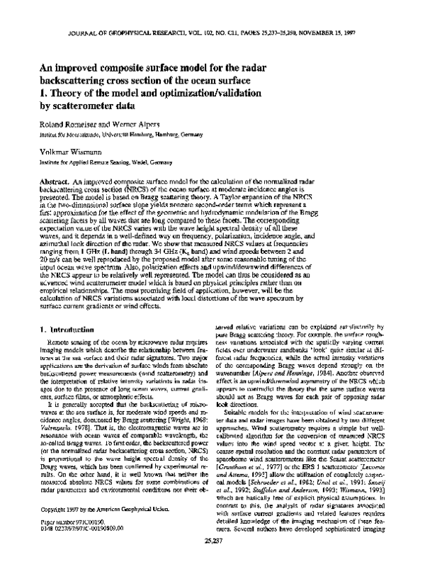 (PDF) An improved composite surface model for the radar backscattering cross section of the ...