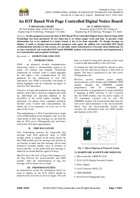 (PDF) An Iot Based Web Page Controlled Digital Notice Board (PDF) An Iot Based Web Page Controlled Digital Notice Board