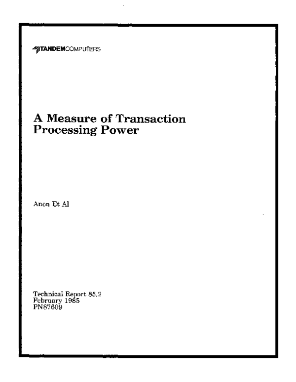 (PDF) A measure of transaction processing power