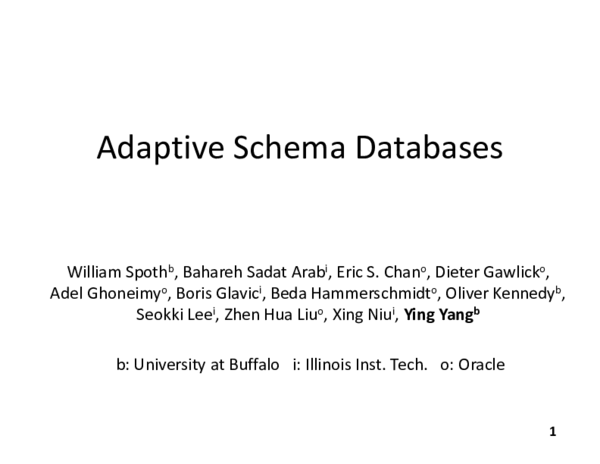 (PDF) Adaptive Schema Databases