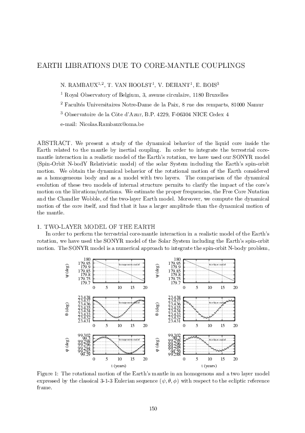(PDF) Earth librations due to core-mantle couplings