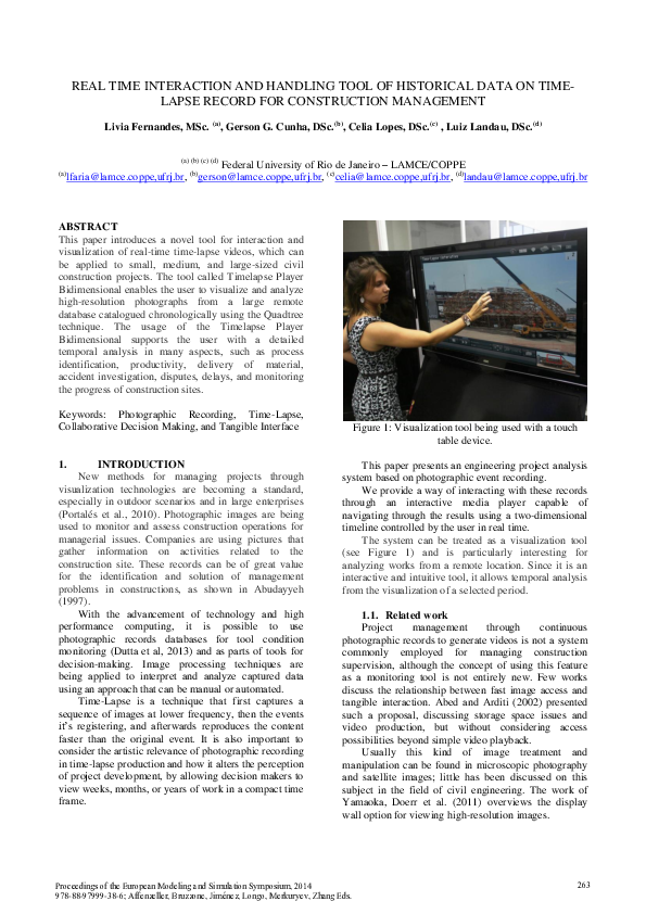 (PDF) Real time interaction and handling tool of historical data on timelapse record for ...