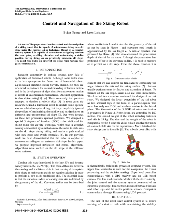 (PDF) Control and navigation of the skiing robot