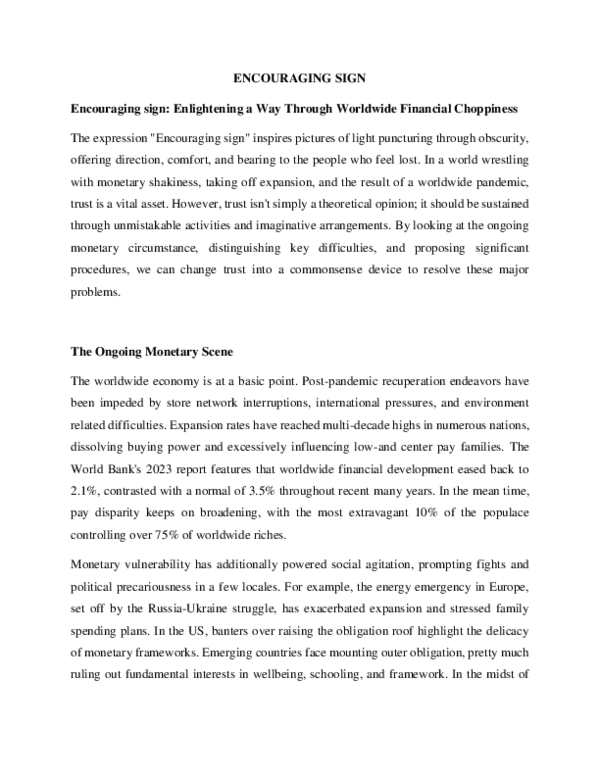 (PDF) Encouraging sign