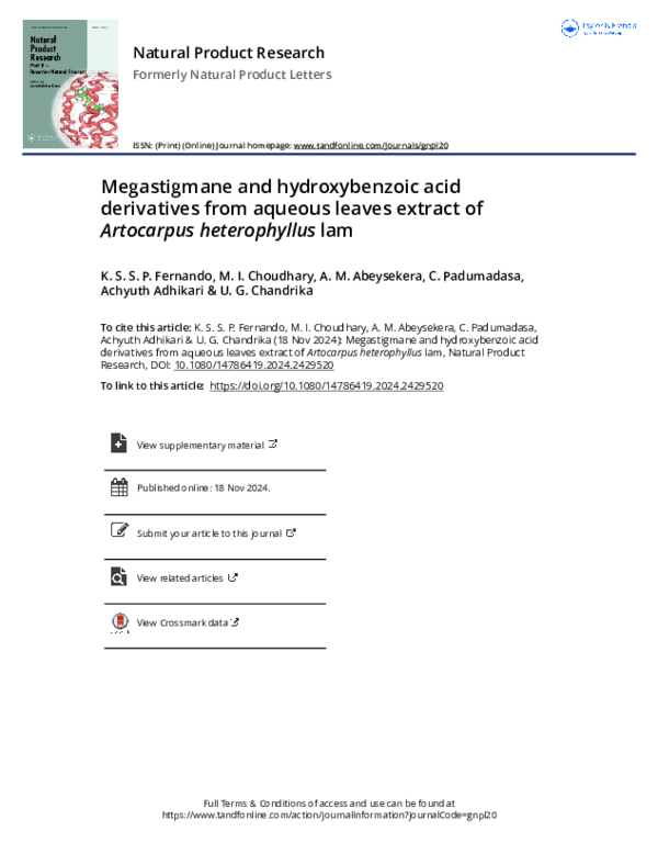 (PDF) Megastigmane .....Natural product Research