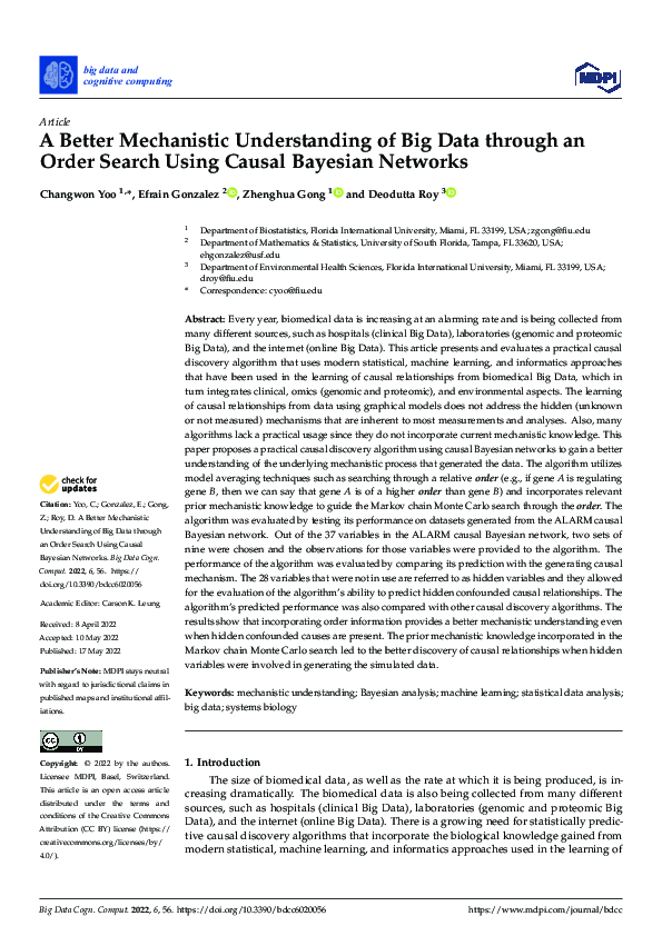 (PDF) A Better Mechanistic Understanding of Big Data through an Order Search Using Causal ...