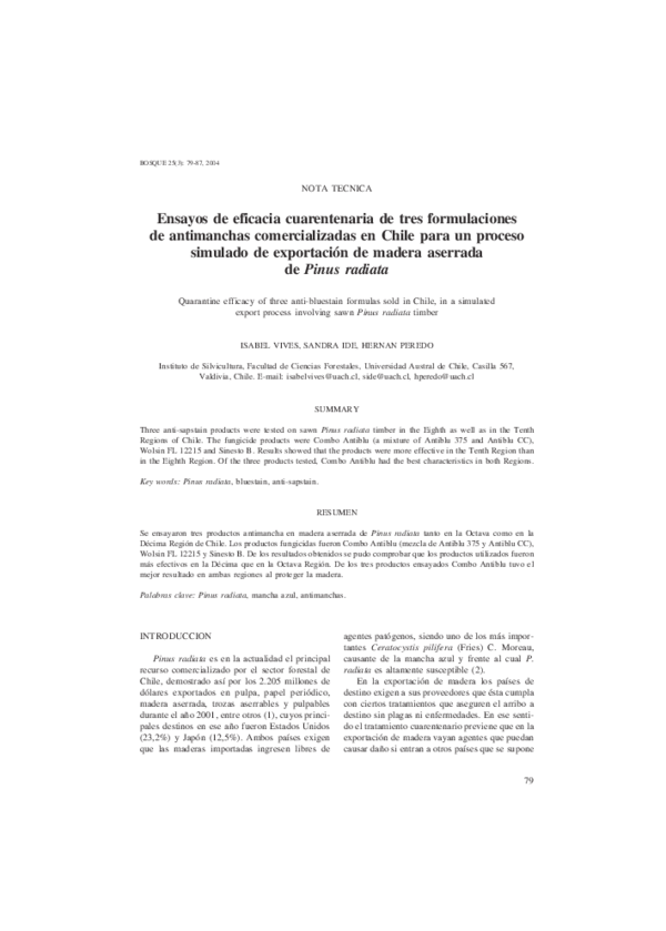 (PDF) Ensayos de eficacia cuarentenaria de tres formulaciones de ...