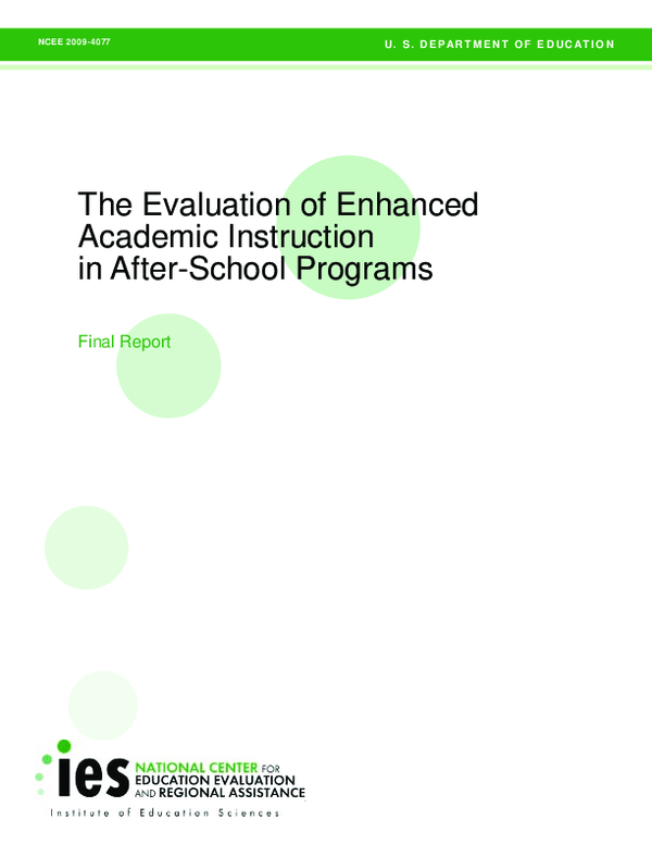 (PDF) The Evaluation of Enhanced Academic Instruction in After-School ...