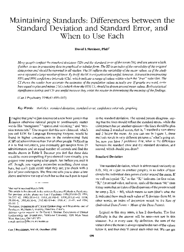 (PDF) 2 Maintaining Standards: Differences between the Standard ...