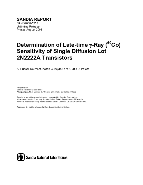 (PDF) Determination of late-time Gamma-Ray (60Co) sensitivity of single ...
