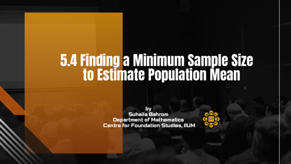(PDF) 5.4 Finding a Minimum Sample Size to Estimate Population Mean