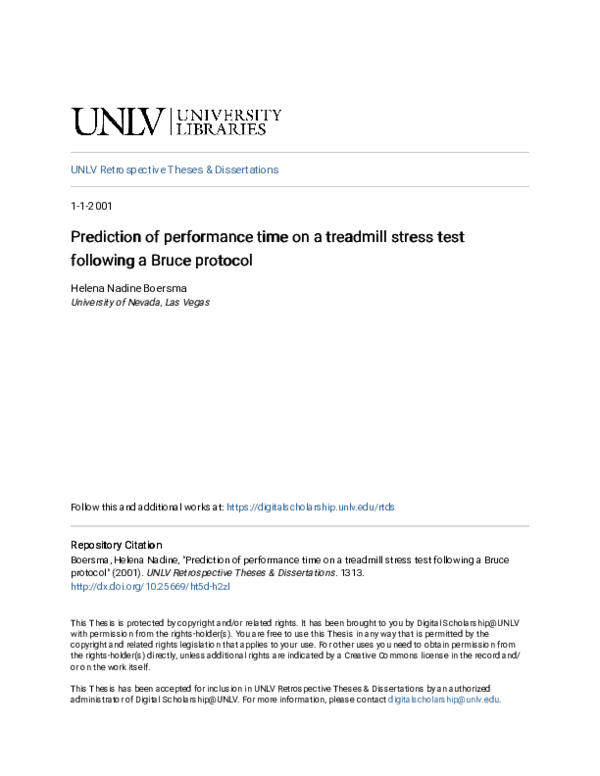 (PDF) Prediction of Performance Time on a Treadmill Stress Test ...