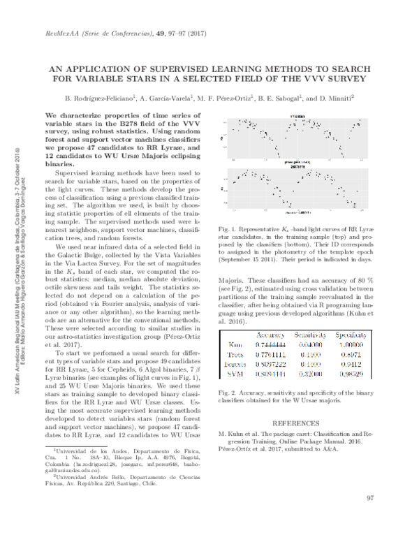 (PDF) An Application of Supervised Learning Methods to Search for Variable Stars in a Selected ...