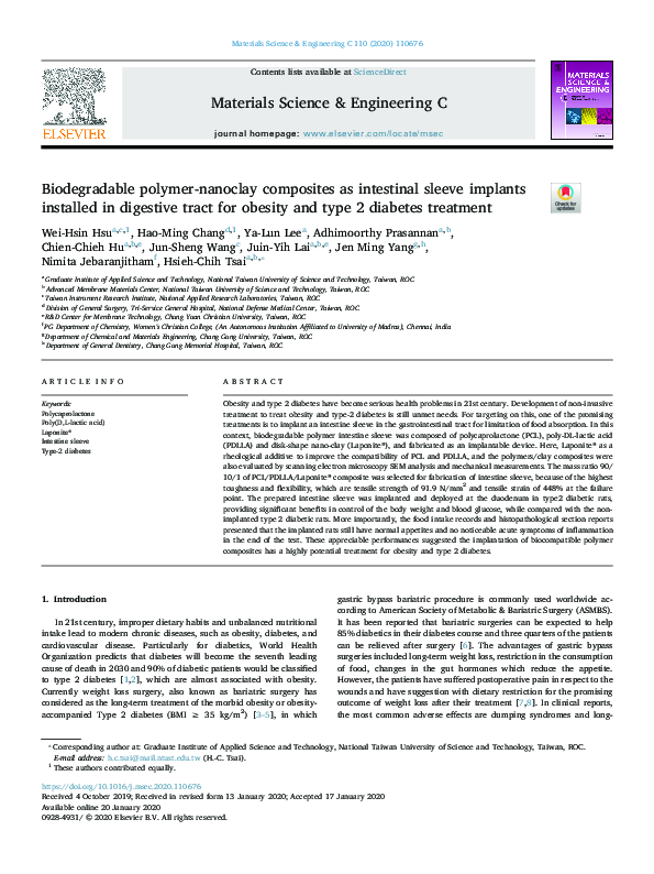 (PDF) Biodegradable polymer-nanoclay composites as intestinal sleeve ...