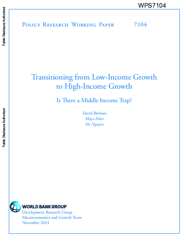 (PDF) Transitioning from Low-Income Growth to High-Income Growth: Is ...