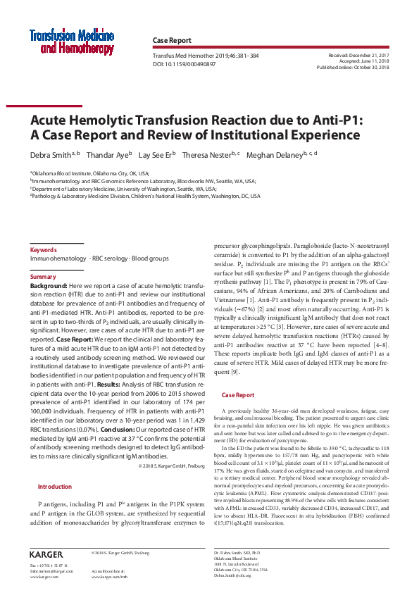 (PDF) An acute hemolytic transfusion reaction due to the "anti-c ...