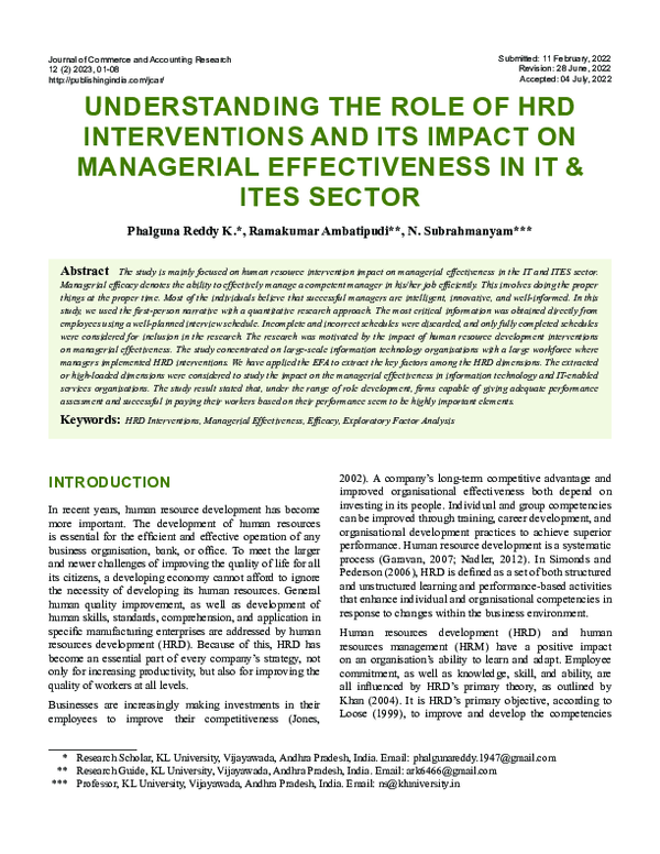 (PDF) Understanding the Role of HRD Interventions and its Impact on ...