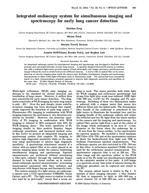 (PDF) Integrated endoscopy system for simultaneous imaging and ...