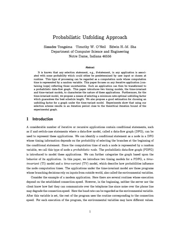 (PDF) Probabilistic Unfolding Approach