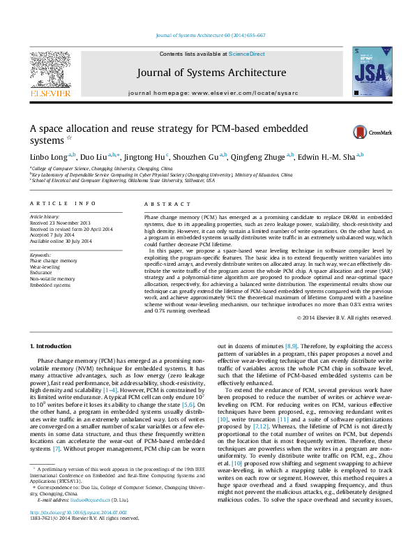 (PDF) A space allocation and reuse strategy for PCM-based embedded systems