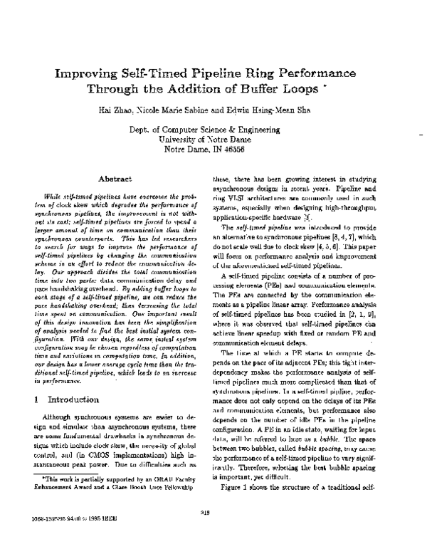 (PDF) Improving self-timed pipeline ring performance through the addition of buffer loops ...
