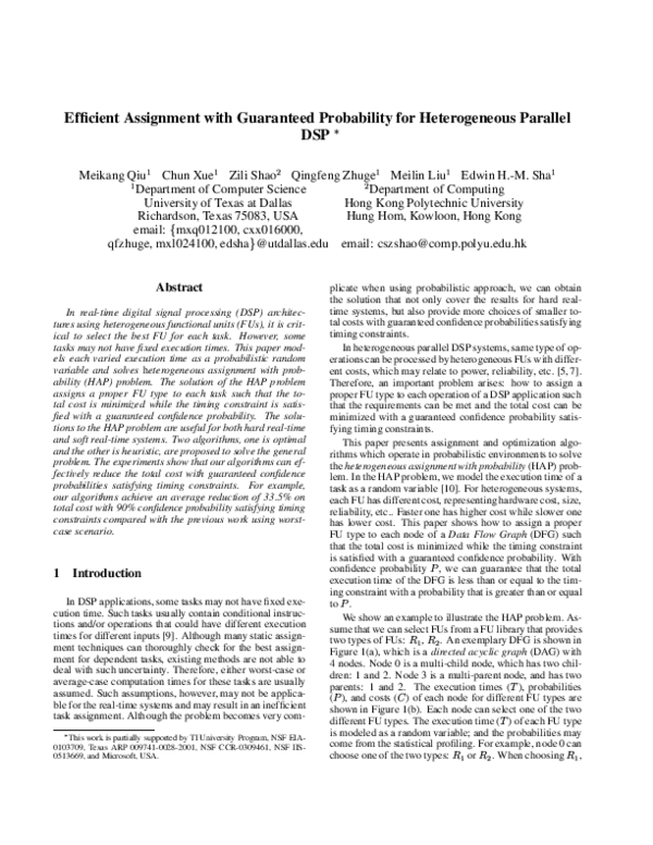(PDF) Guaranteed Probability Assignment in DSP Systems