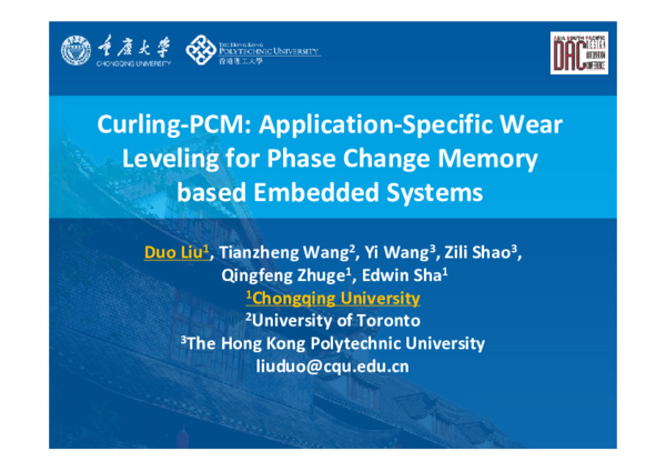 (PDF) Curling-PCM: Application-specific wear leveling for phase change memory based embedded systems