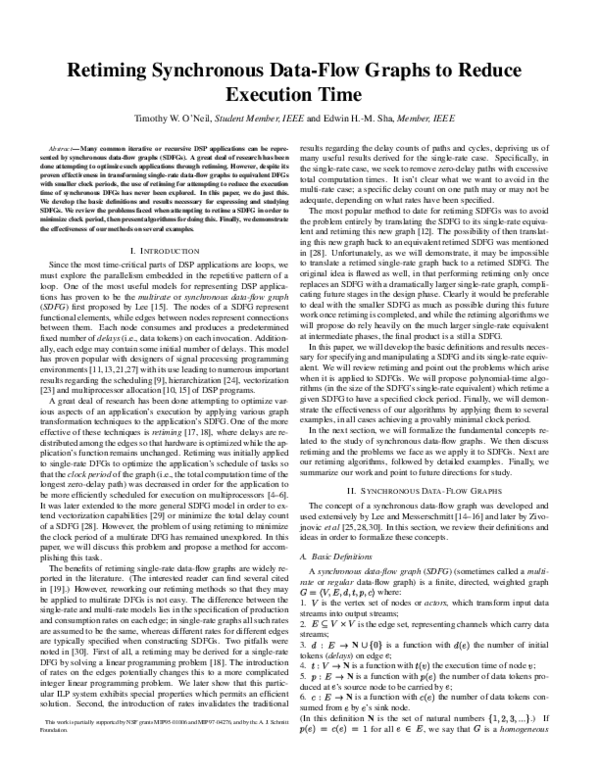 (PDF) Retiming synchronous data-flow graphs to reduce execution time