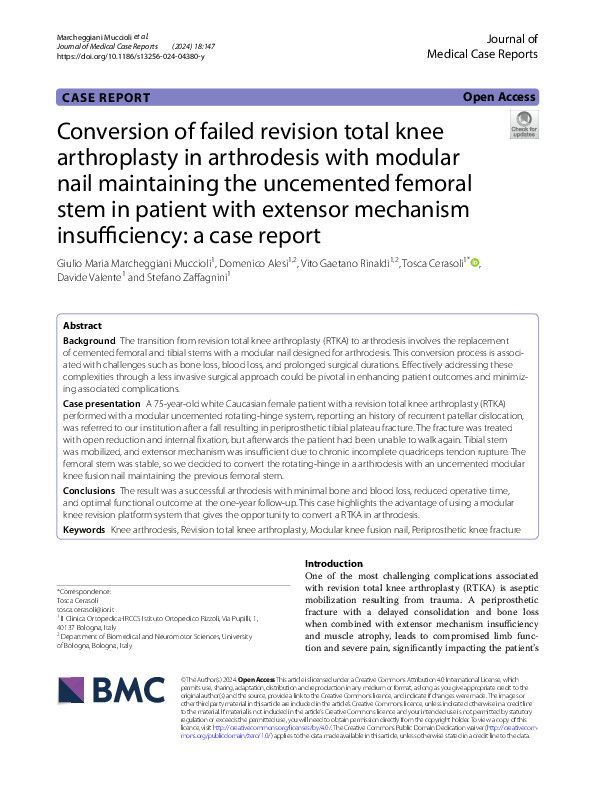 (PDF) Conversion of failed revision total knee arthroplasty in ...