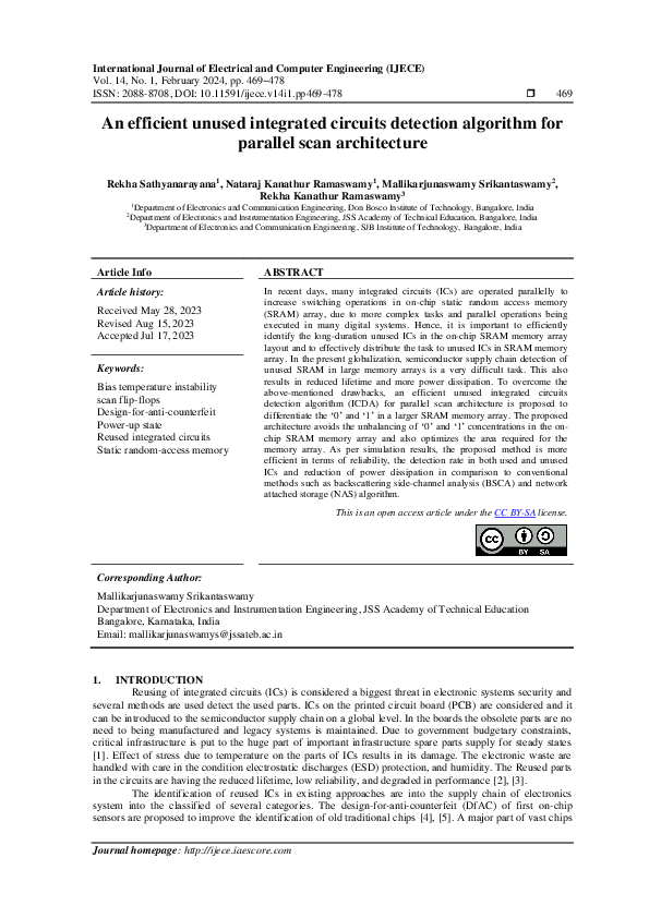 (PDF) An efficient unused integrated circuits detection algorithm for parallel scan architecture ...