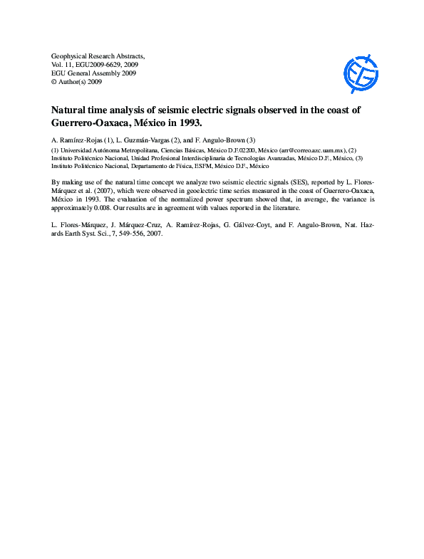 (PDF) Natural Time Analysis of Seismic Signals in 1993