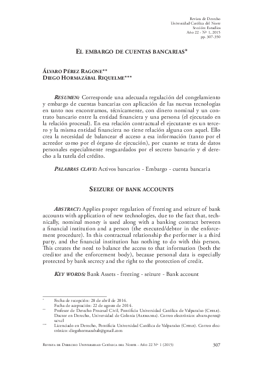 (PDF) El Embargo De Cuentas Bancarias