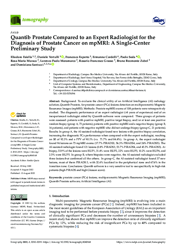 (PDF) Quantib Prostate Compared to an Expert Radiologist for the ...