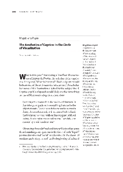 (PDF) The Aesthetics of Caprice: In the Circle of Visualization