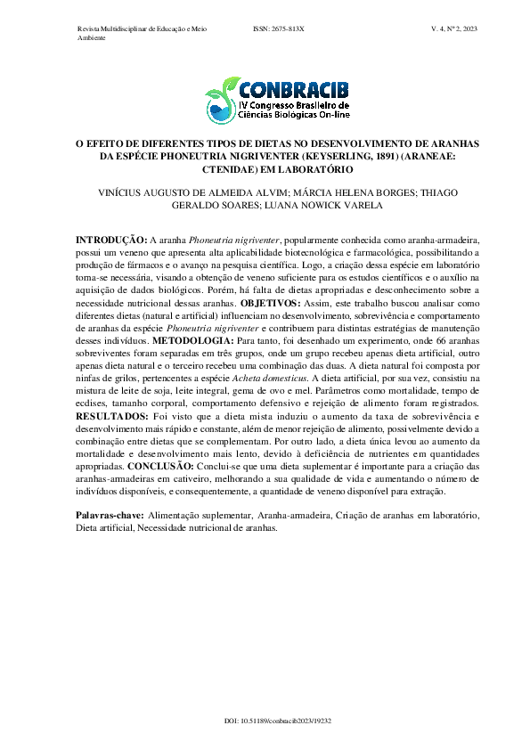 (PDF) O Efeito De Diferentes Tipos De Dietas No Desenvolvimento De ...