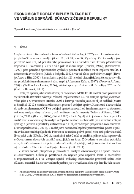 (PDF) Economic Impacts of ICT Implementation in Public Administration ...