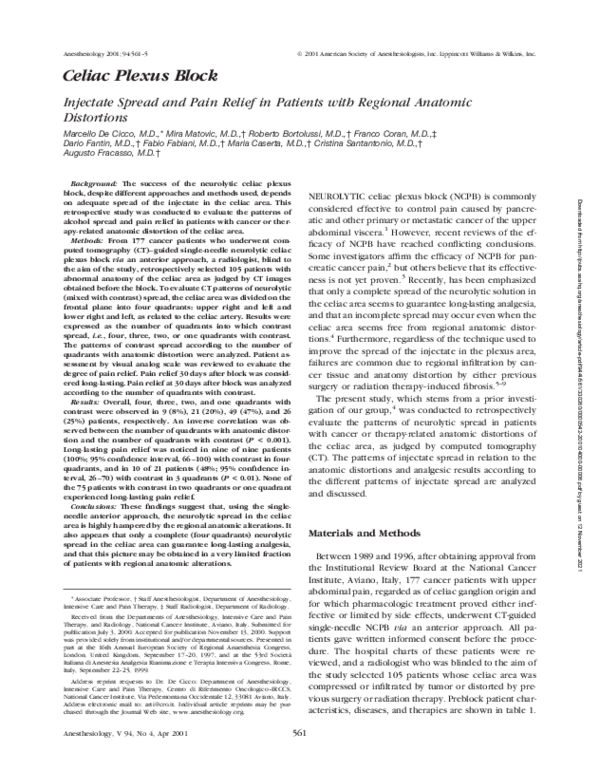 (PDF) Celiac Plexus Block